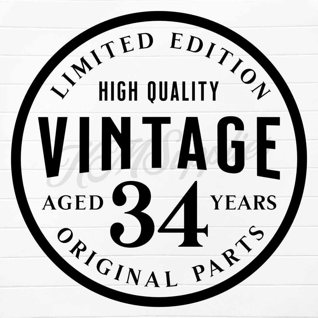 34th Birthday Svg, 34th Birthday Png, 34th Birthday, 34th Bday, 34 ...