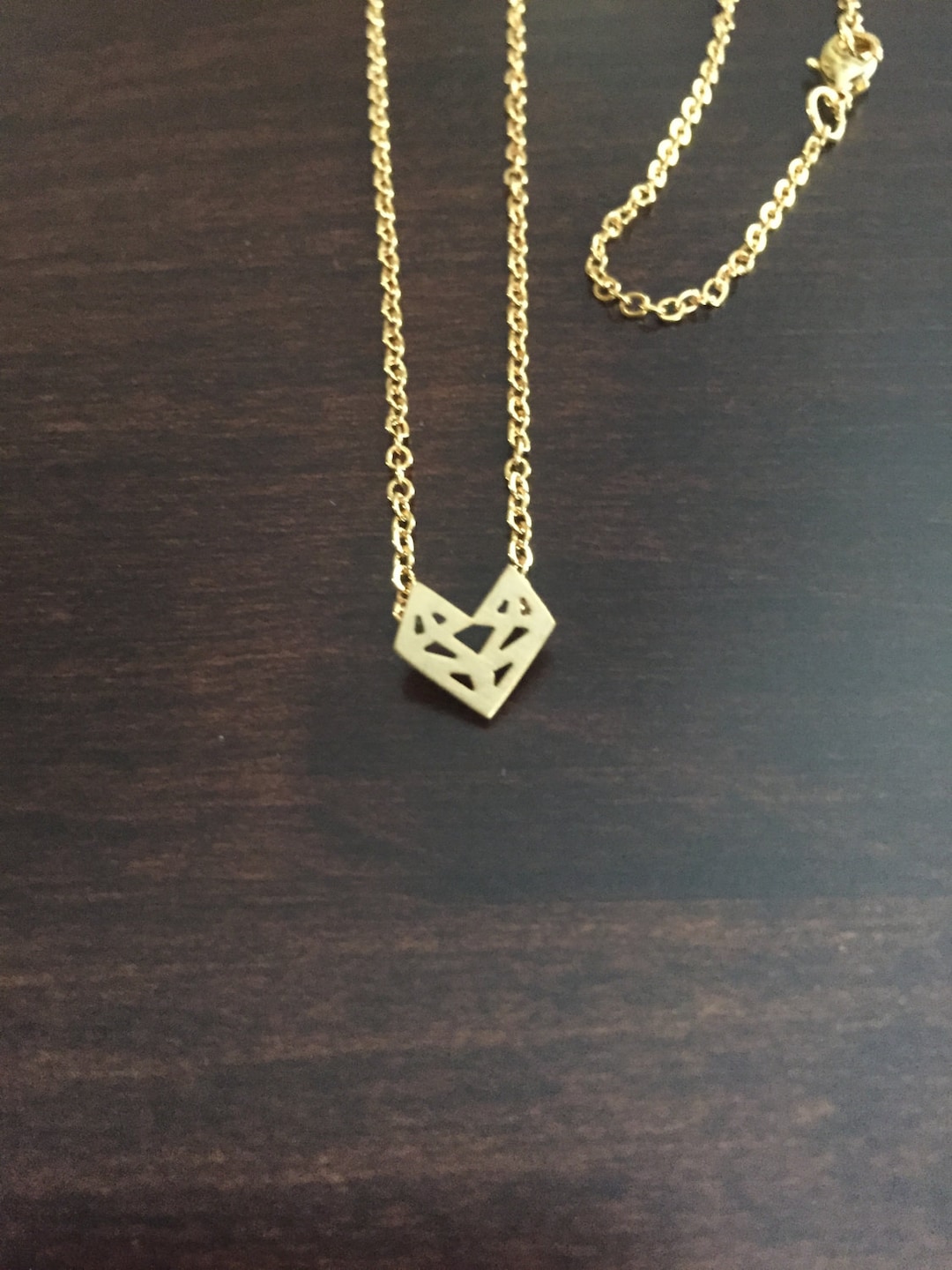 Gold Fox Necklace, Origami Fox Necklace, Fox Necklace, Fox Jewelry ...