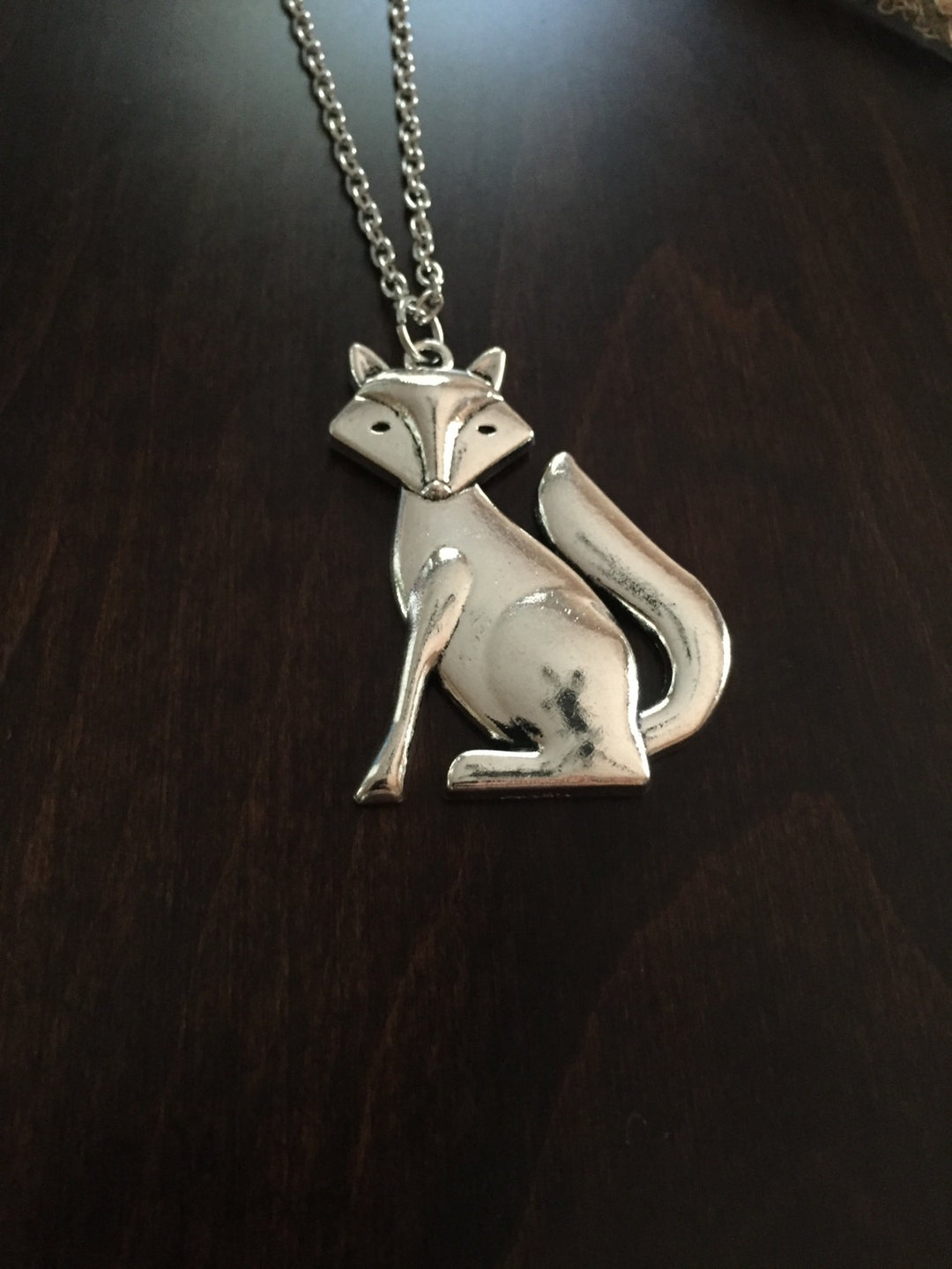 Silver Fox Necklace, Fox Necklace, Fox Jewelry, Fox Pendant, Fox ...