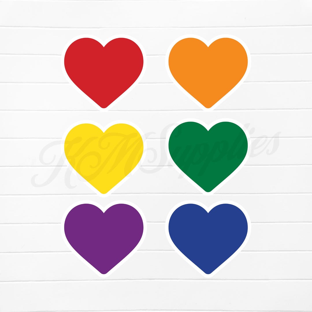 Colorful Hearts Svg, Colorful Hearts Png, Rainbow Hearts Png, Rainbow ...