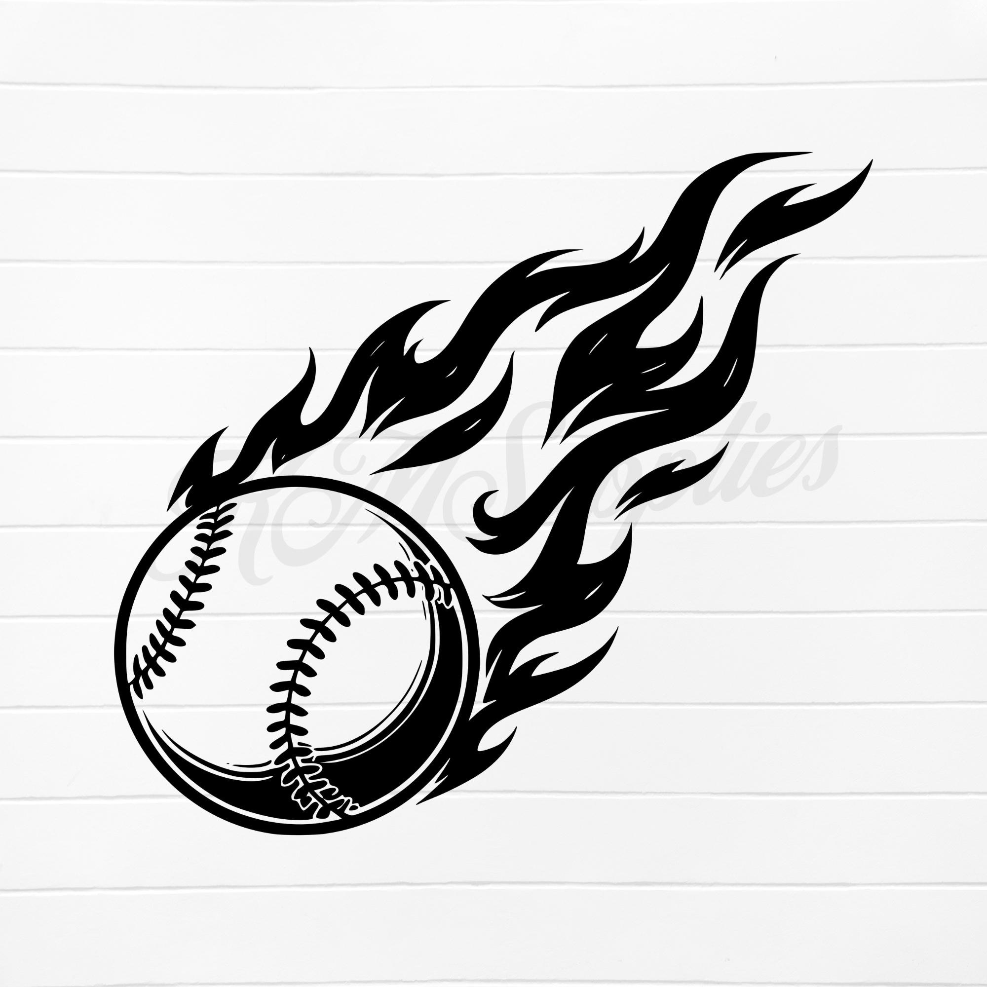 Baseball Flame Svg, Baseball Graphic Png, Flaming Baseball Image ...