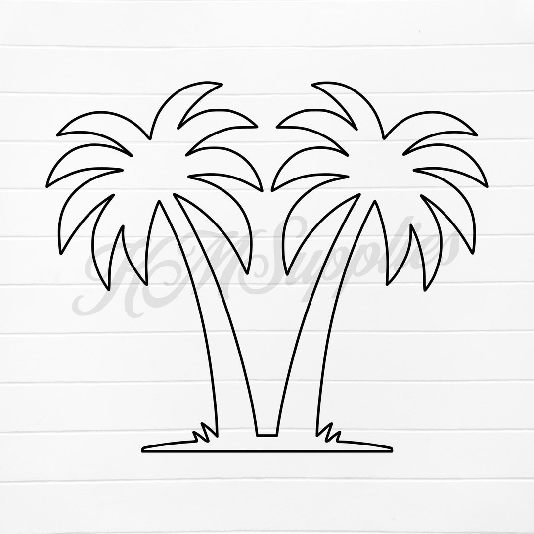 Simple Palm Tree Outline Png, Palm Tree Outline Svg, Palm Tree Outline ...