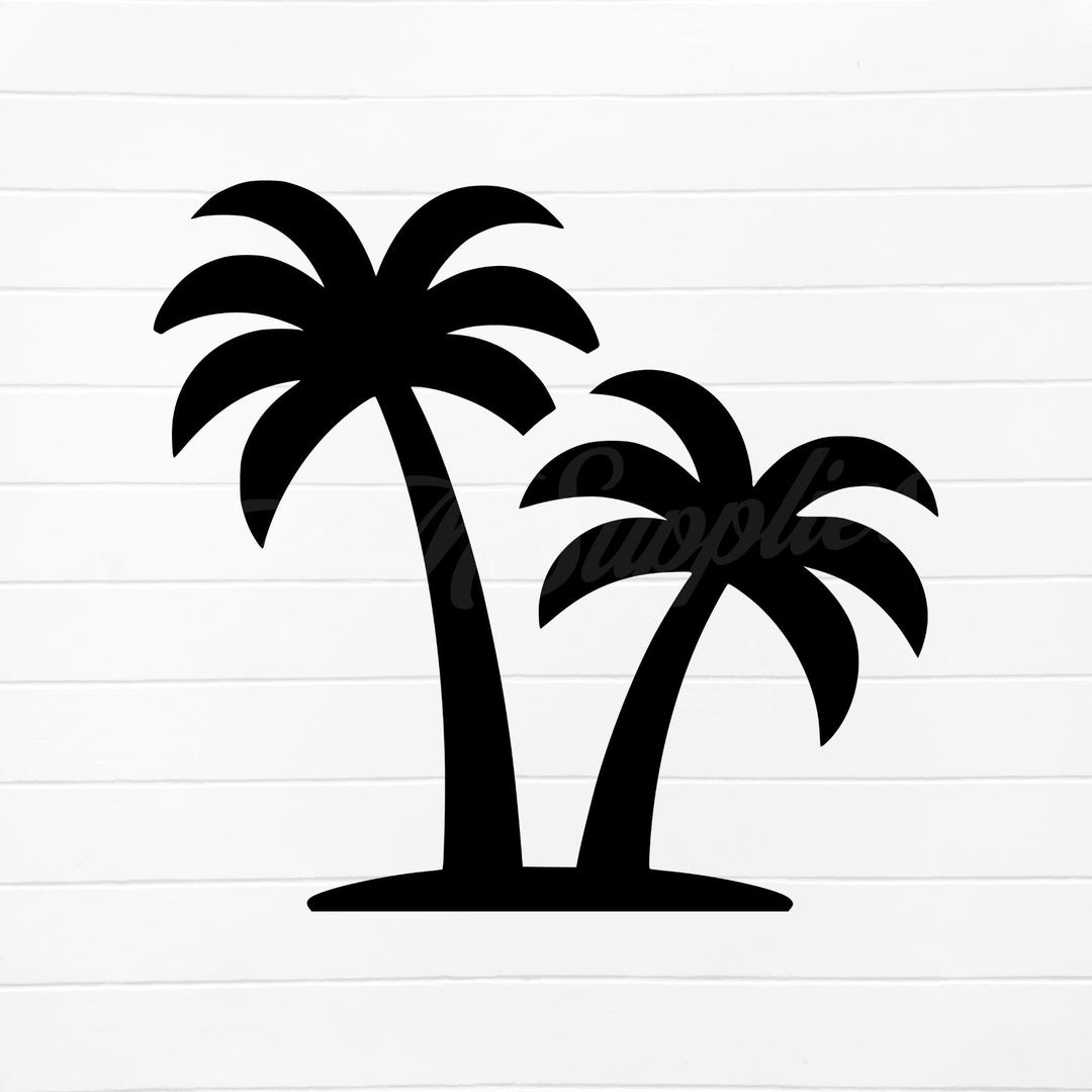 Two Palm Trees Svg, Two Palm Trees, Beach and Palm Tree Svg, Palm Tree ...