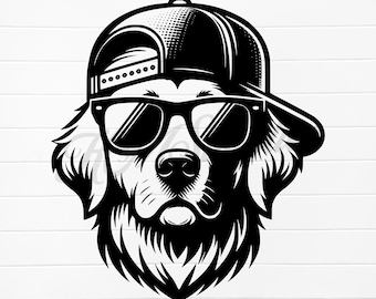 Dog With Hat Backwards - Etsy