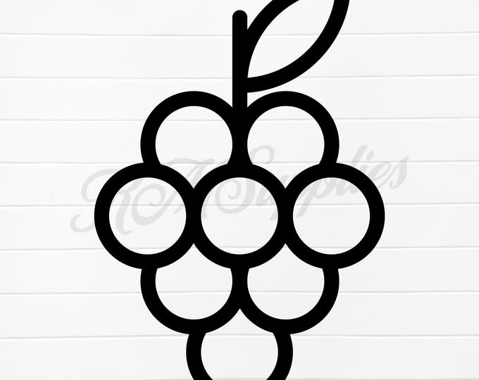 Grapes SVG File - Fruit Vector Images Silhouette Clip Art Grapes SVG ...