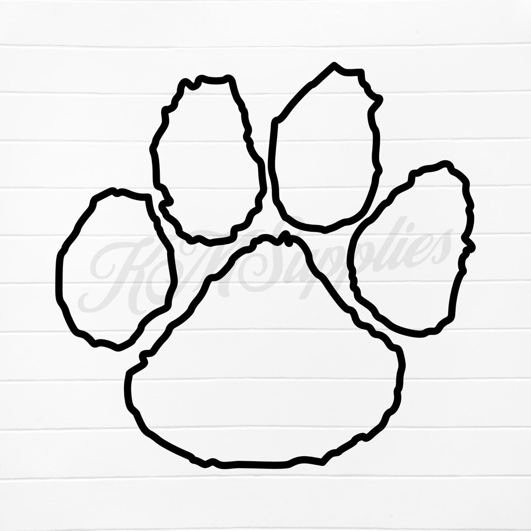 Tiger Paw Svg, Tiger Paw Png, Tiger Paw Outline Svg, Tiger Paw Digital ...