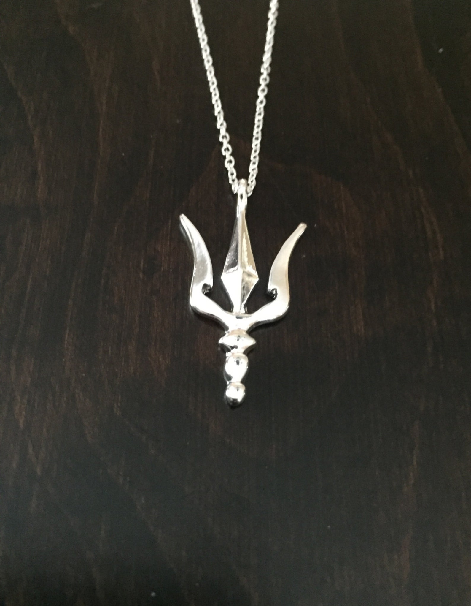 Trident Trident Necklace Trident Pendant Silver Trident Etsy