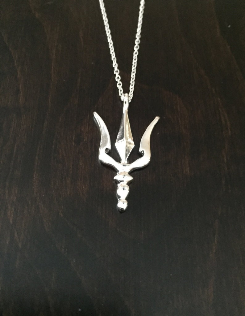 Trident Trident Necklace Trident Pendant Silver Trident - Etsy