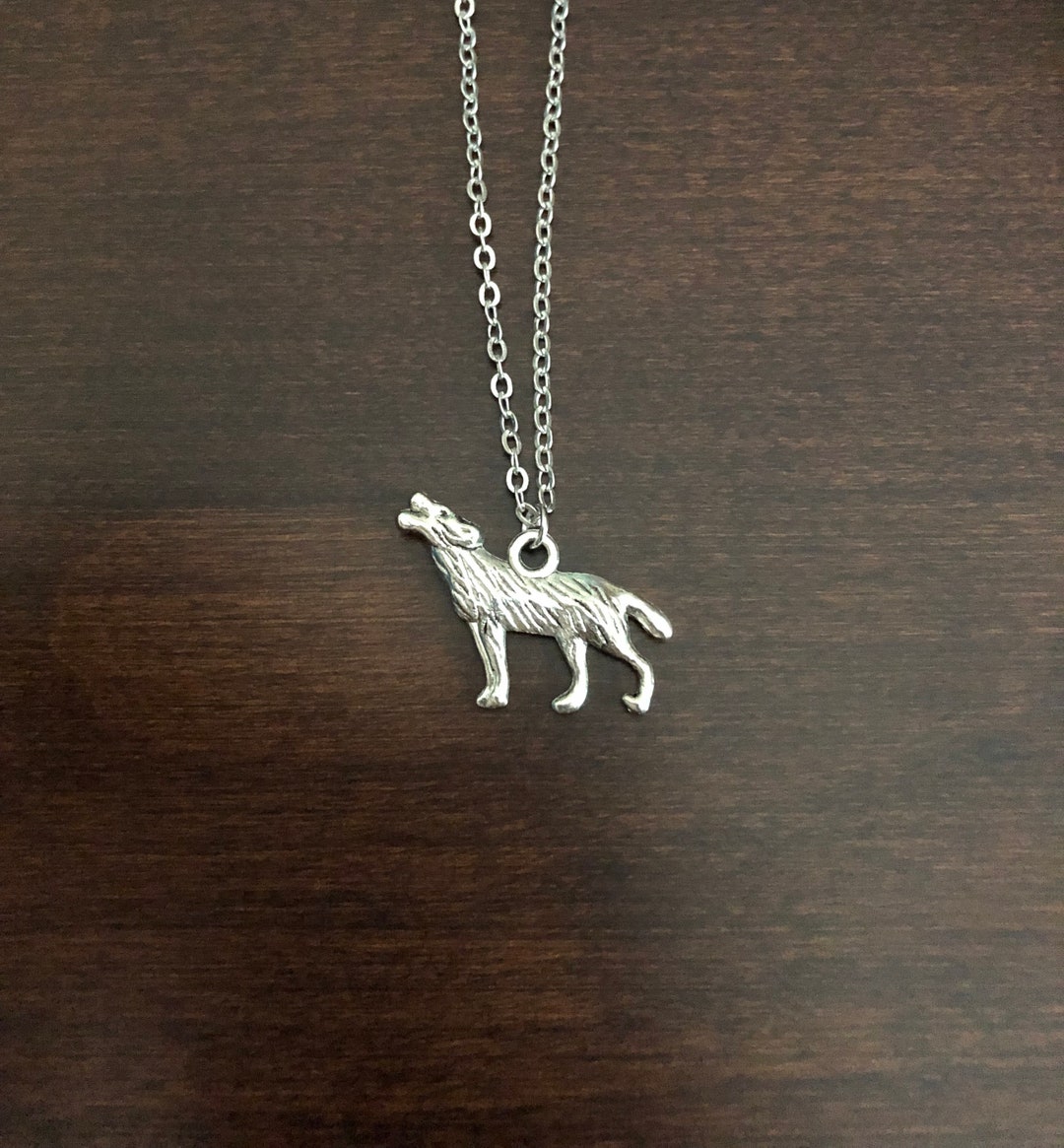 Silver Wolf Necklace, Wolf Necklace, Necklace Wolf, Wolf Necklace ...