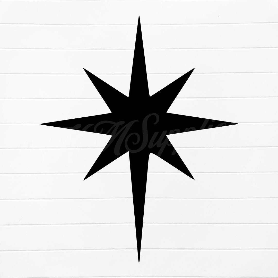 8 Point Star Svg, North Star Svg, North Star Png, Star Silhouette ...