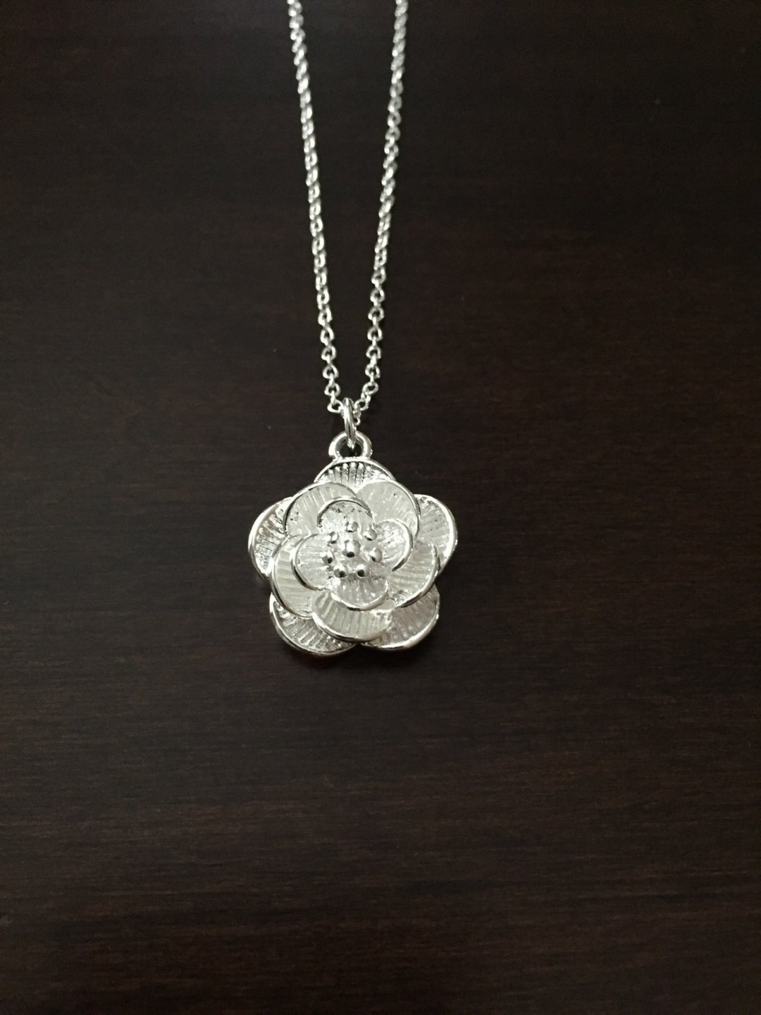 Rose Necklace, Silver Rose Necklace, Rose, Rose Jewelry, Rose Pendant ...