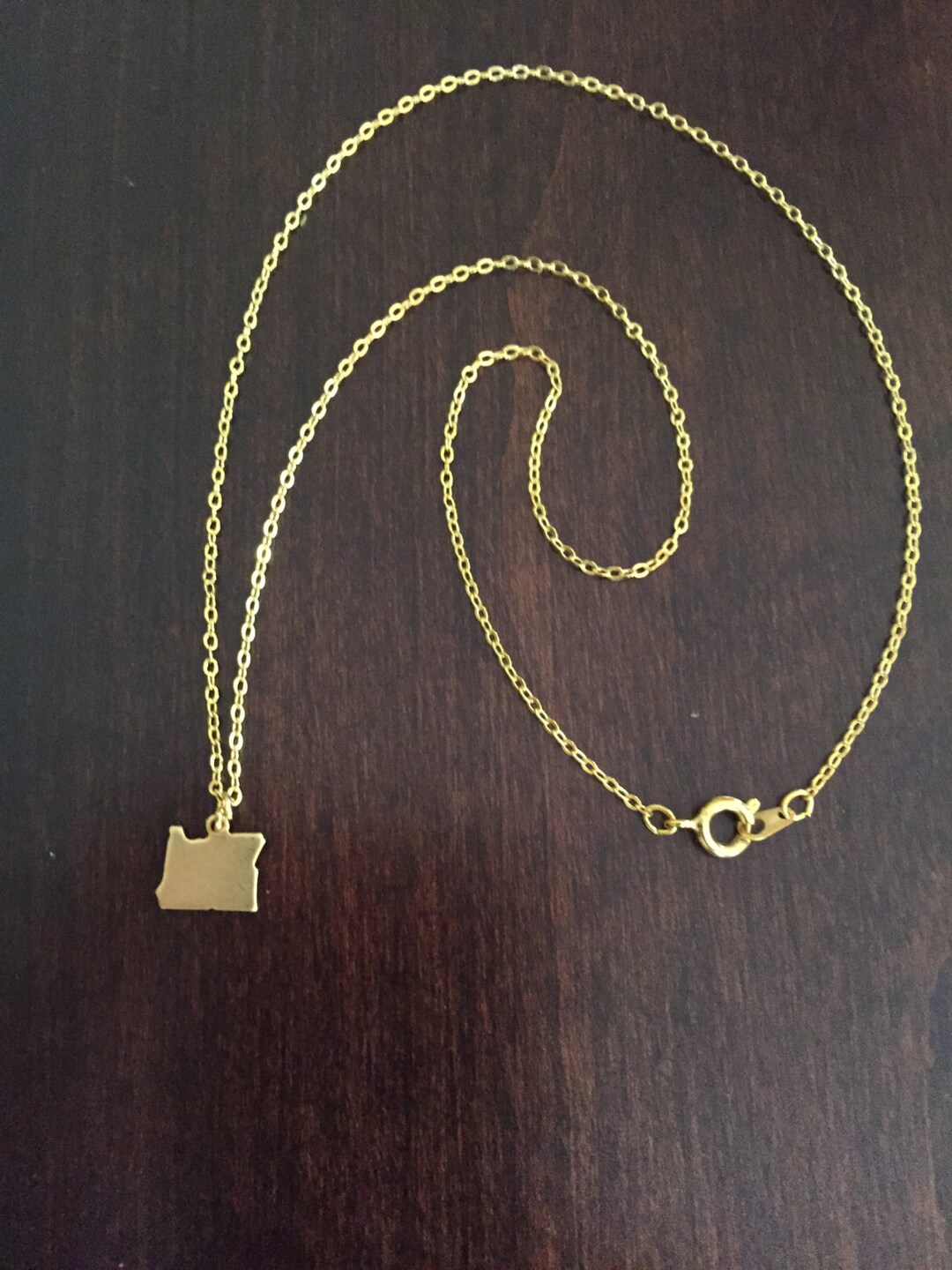 Oregon Necklace, Oregon, Gold Oregon Necklace, Oregon Jewelry, Oregon ...
