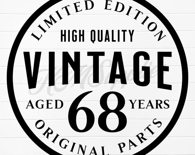 Happy 68th Birthday SVG - Elegant Script Cake Topper Design - Cricut ...