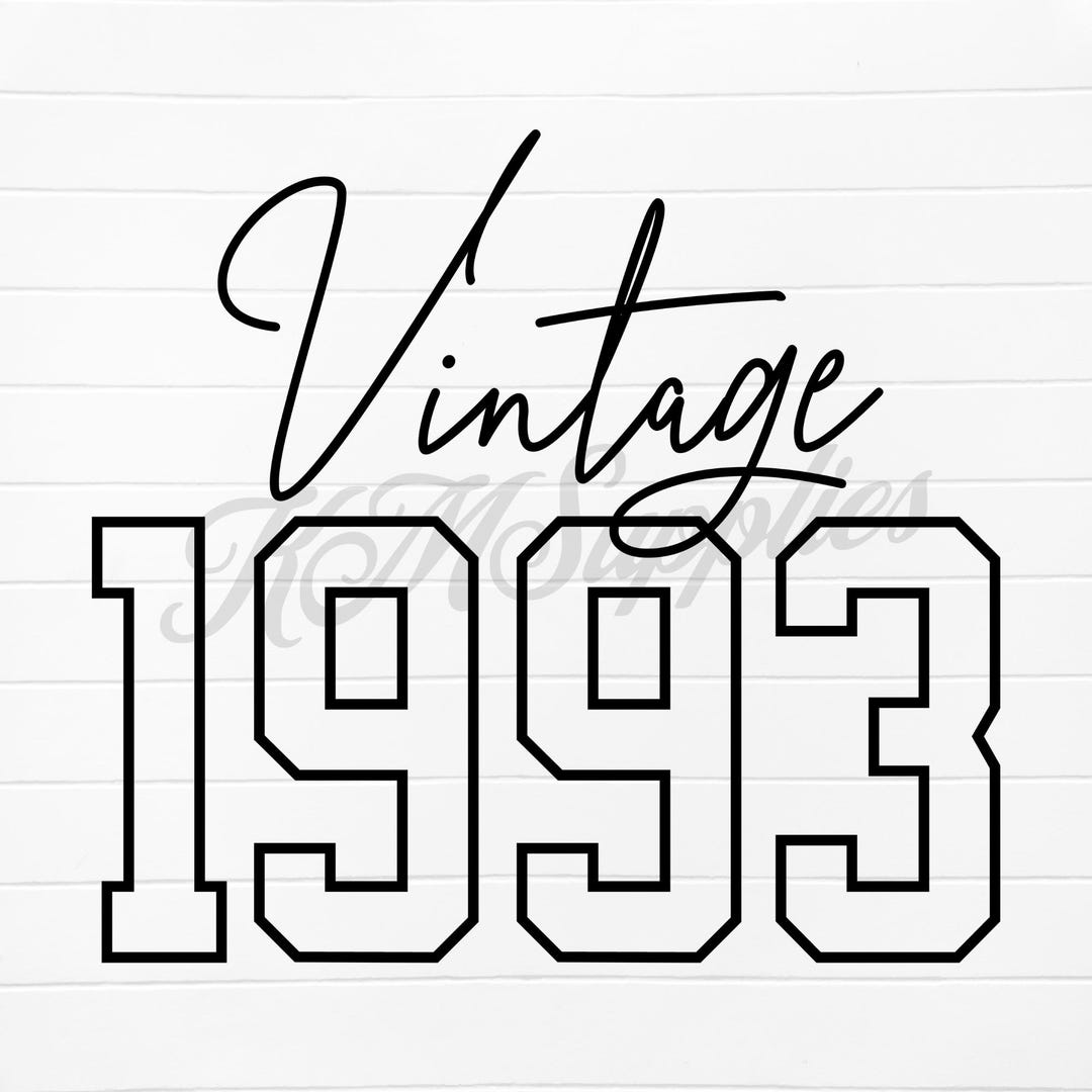 Vintage 1993, Vintage 1993 Svg, Vintage 1993 Png, 1993 Vintage, 1993 ...