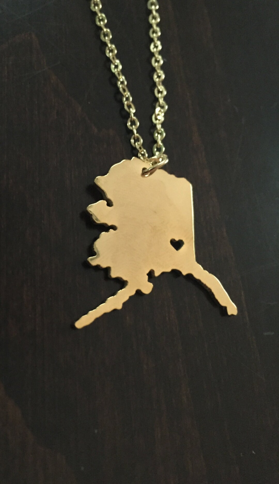 Alaska Necklace, Alaska, Gold Alaska Necklace, Alaska Jewelry, Alaska ...
