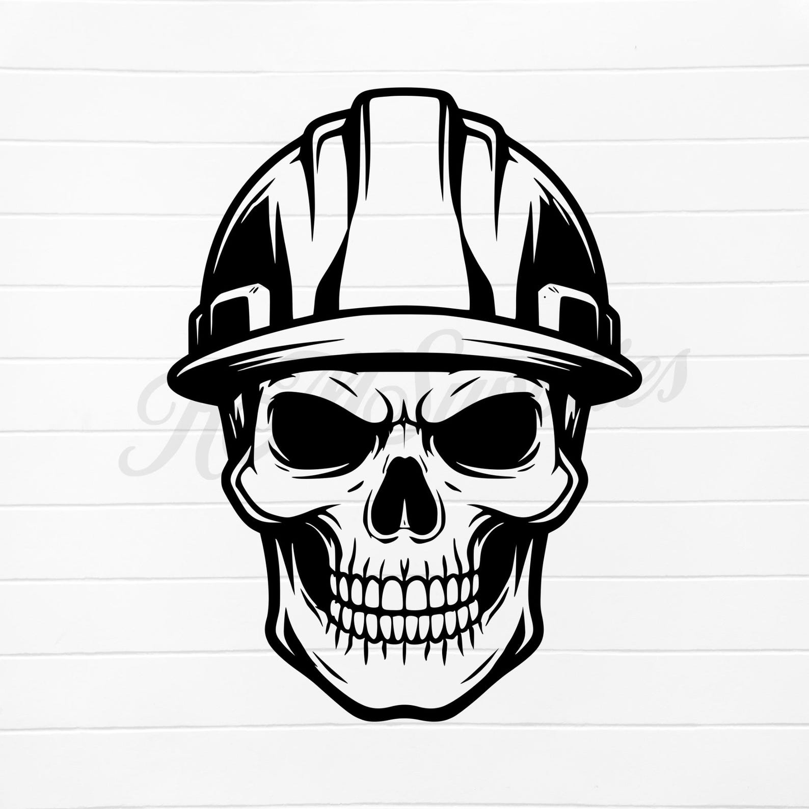 Skull With Hard Hat Svg, Skull Construction Worker, Skull With Hard Hat ...