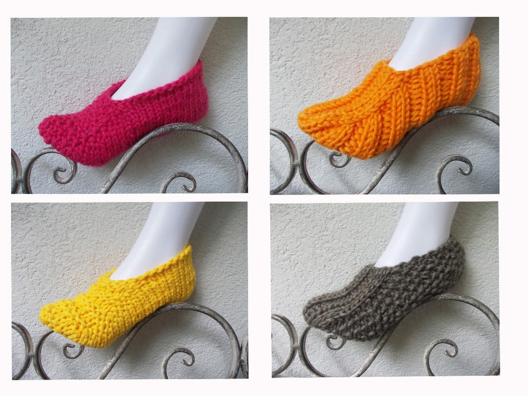 Knitting Pattern (GERMAN) 4 Variations for Slippers, House Shoes, Boots ...