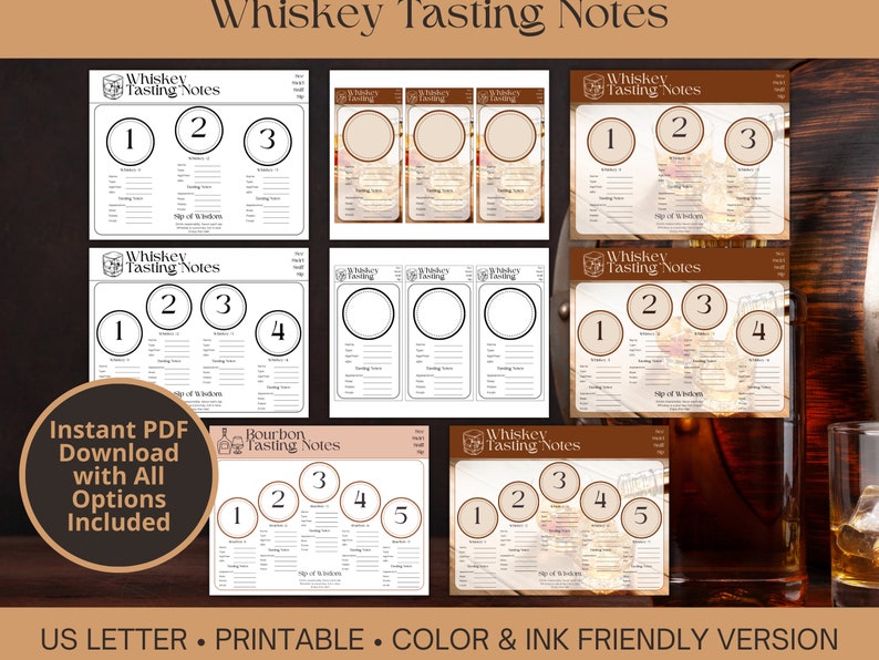 Whiskey Tasting Placemat - Printable PDF for Whiskey Lovers - Rate ...
