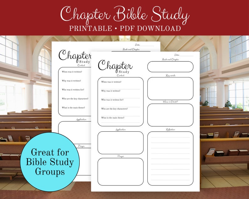 Chapter Bible Study Guide Printable PDF, Structured Chapter Analysis ...