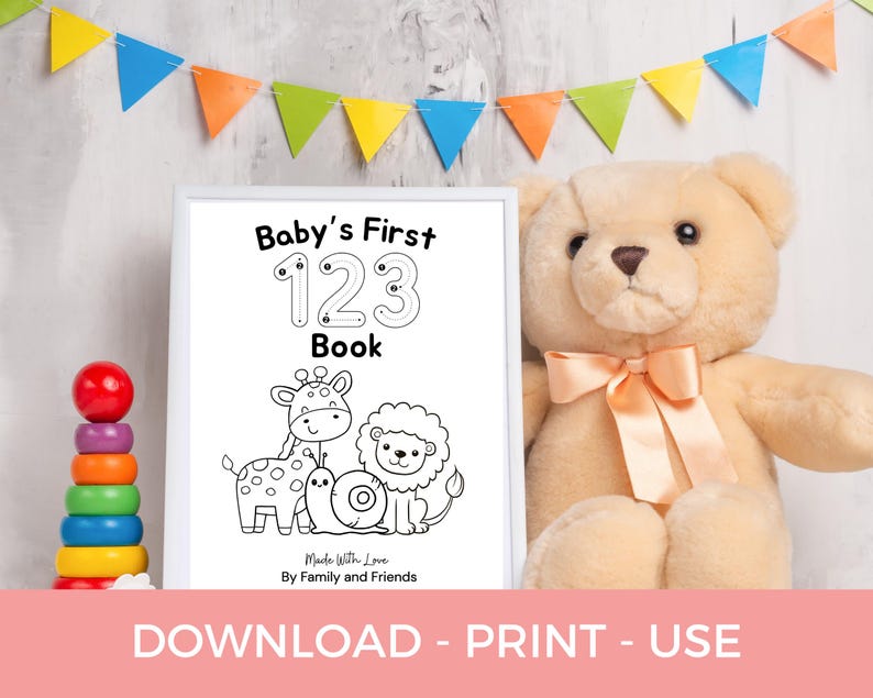 Baby Shower Activity Book, Animal 123 Counting Book, Printable ABC ...