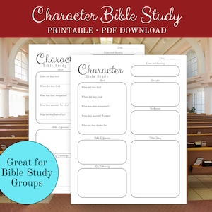 Character Bible Study Guide Printable PDF, Structured Character ...