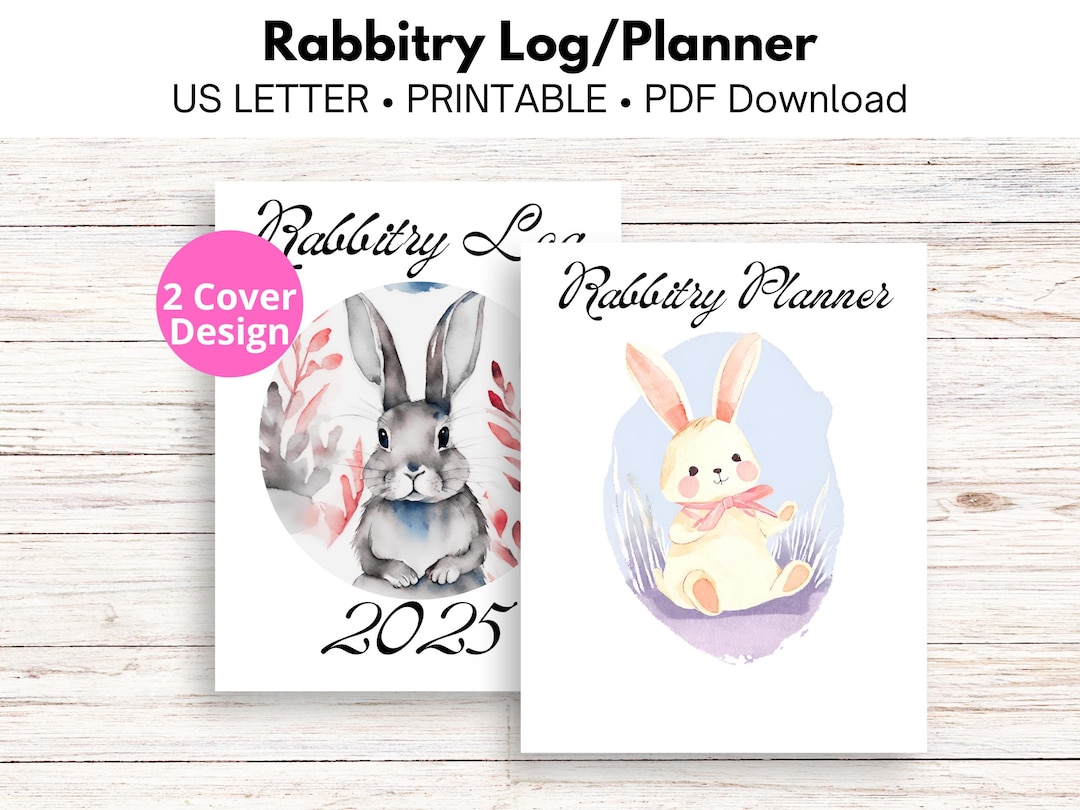 Rabbitry Log and Planner - 40+ Pages - Dated and Undated Calendar ...