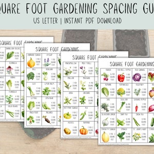 Square Foot Gardening Guide - 140+ Plants! - Printable Planner and ...
