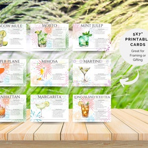 Cocktail Recipe Digital Download - Printable Drink Cheat Sheet PDF PNG ...