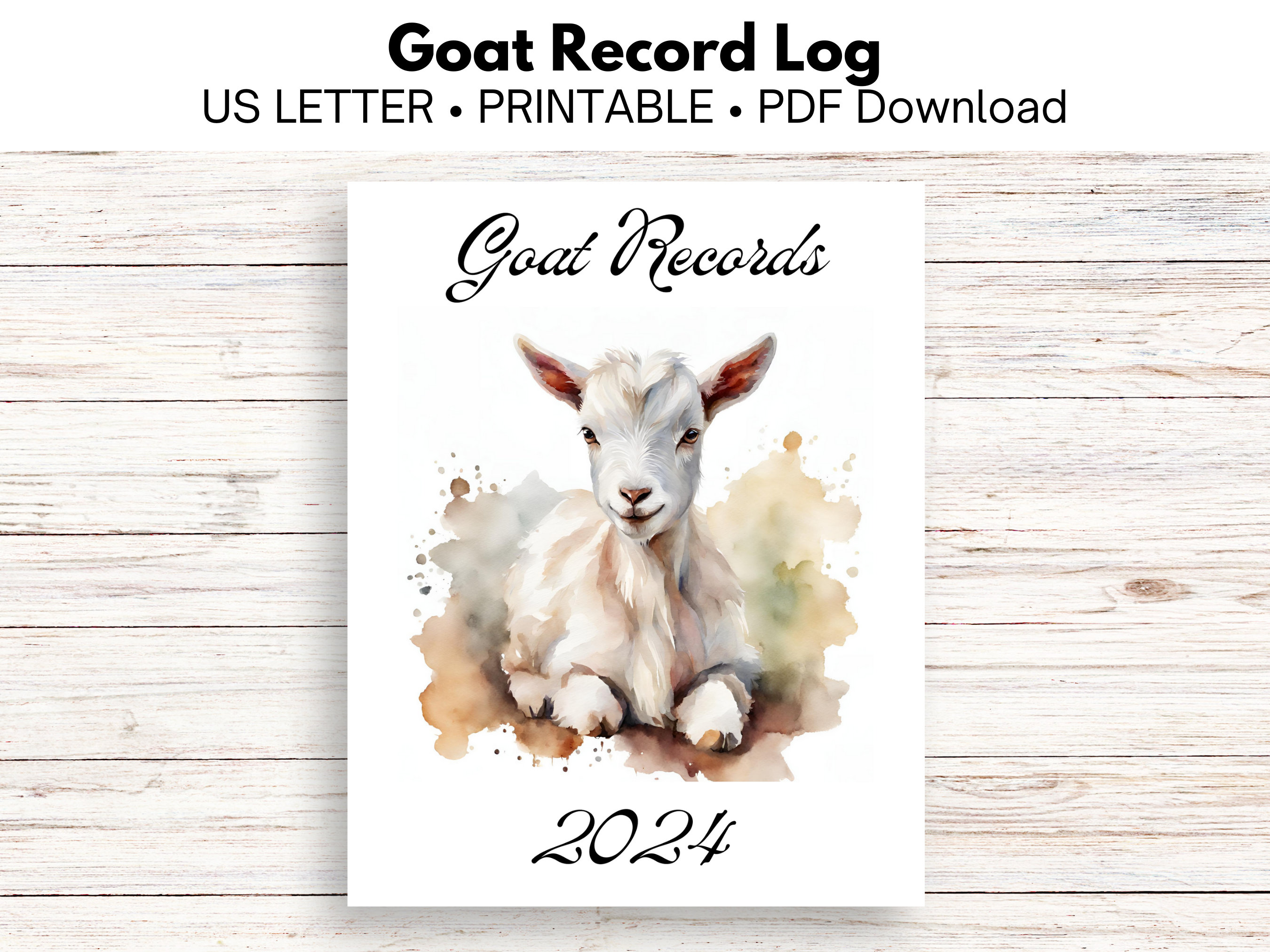 Goat Record Log PDF 45 Pages, Multiple Cover Designs, Breeding Records ...