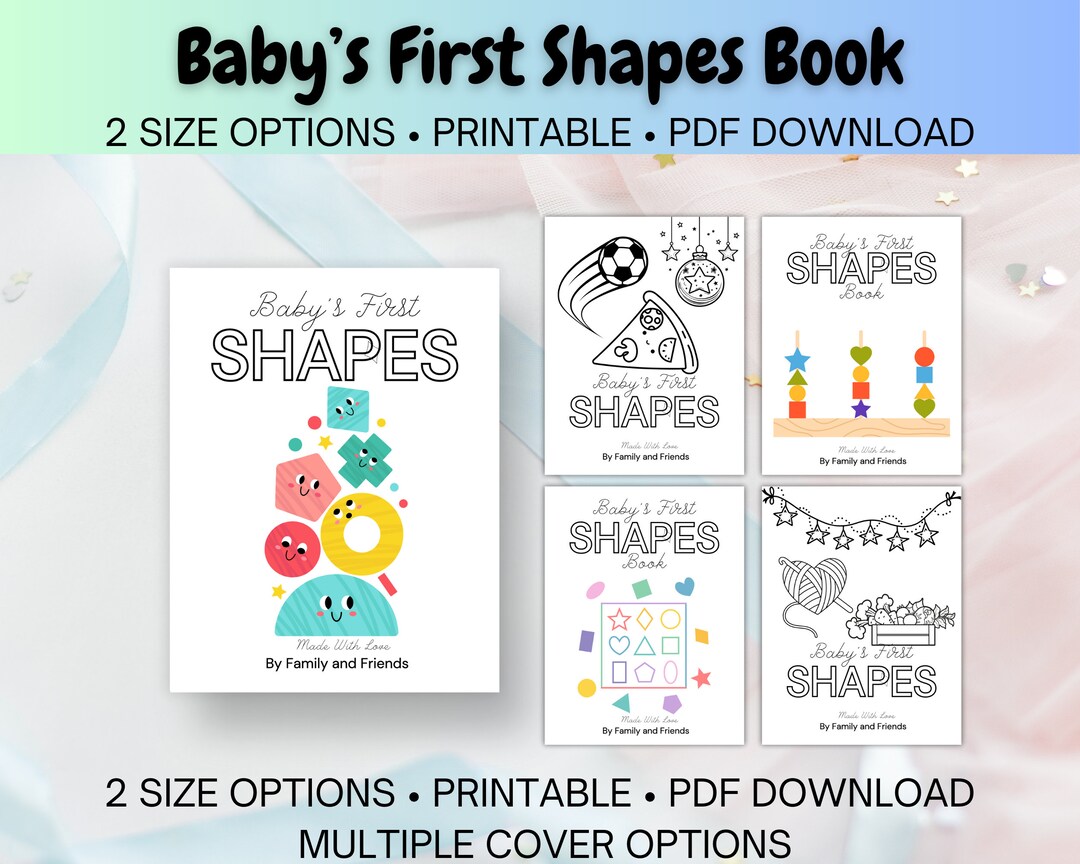 Shapes Baby Shower Coloring Book Game and Keepsake US Letter Paper ...