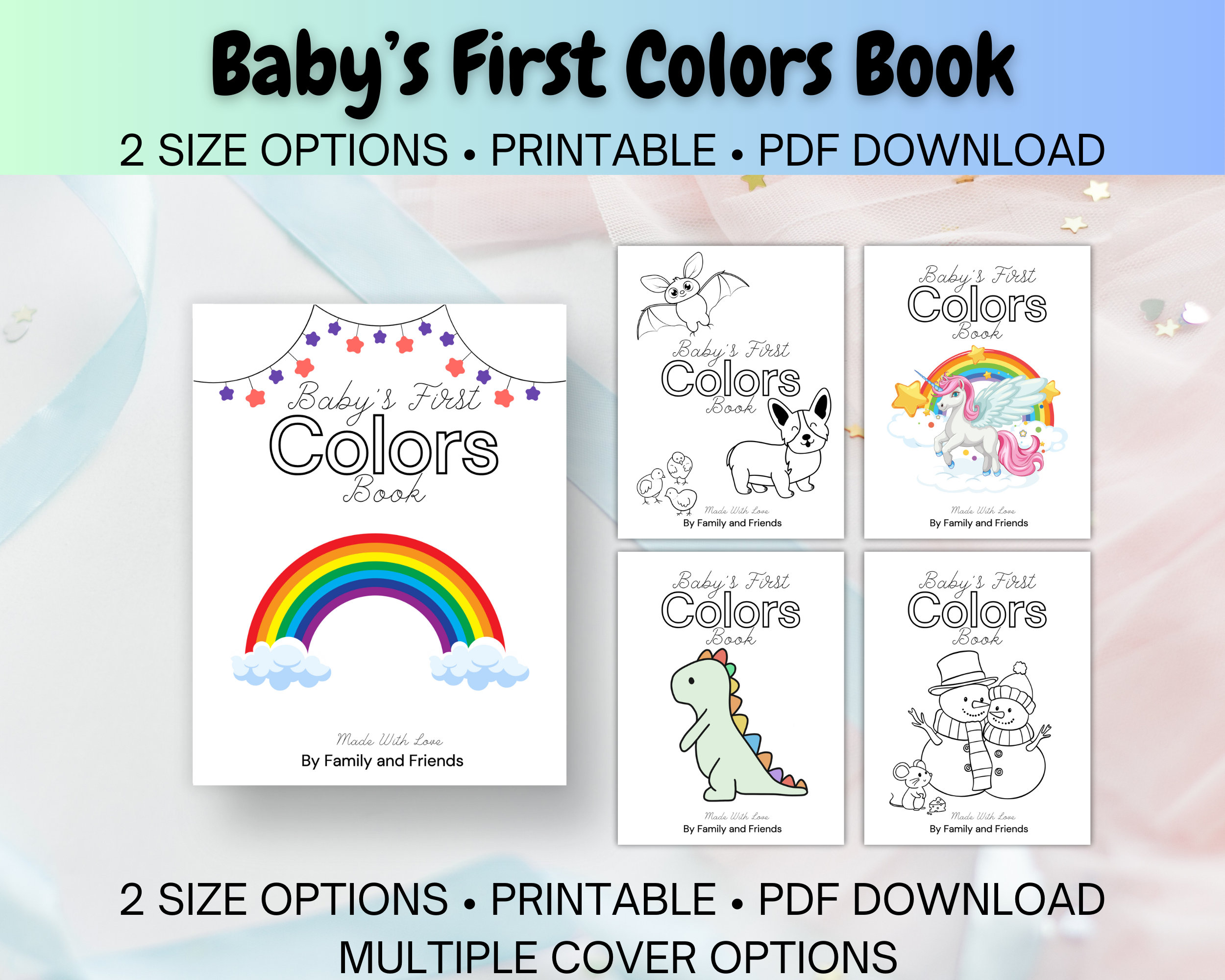 Colors Baby Shower Coloring Book First Colors Book Baby Shower Game and ...