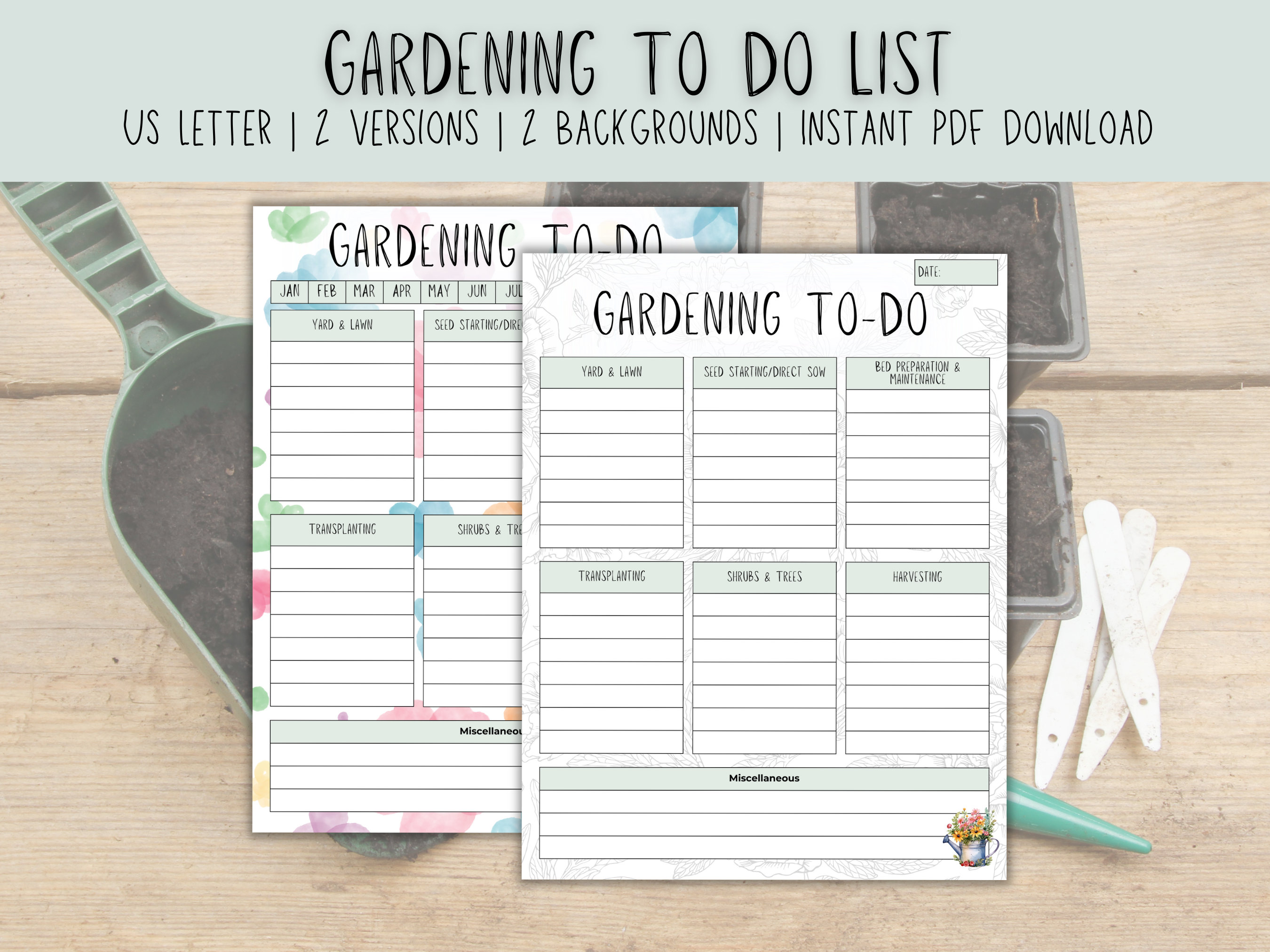 Garden Printable To-do List - Garden Monthly Checklist - Stay Organized ...