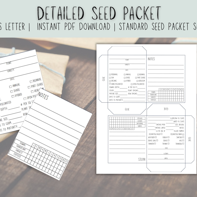 Seed Packet Template - Etsy