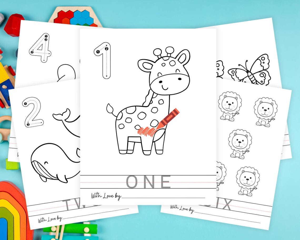 Baby Shower Activity Book, Animal 123 Counting Book, Printable ABC ...