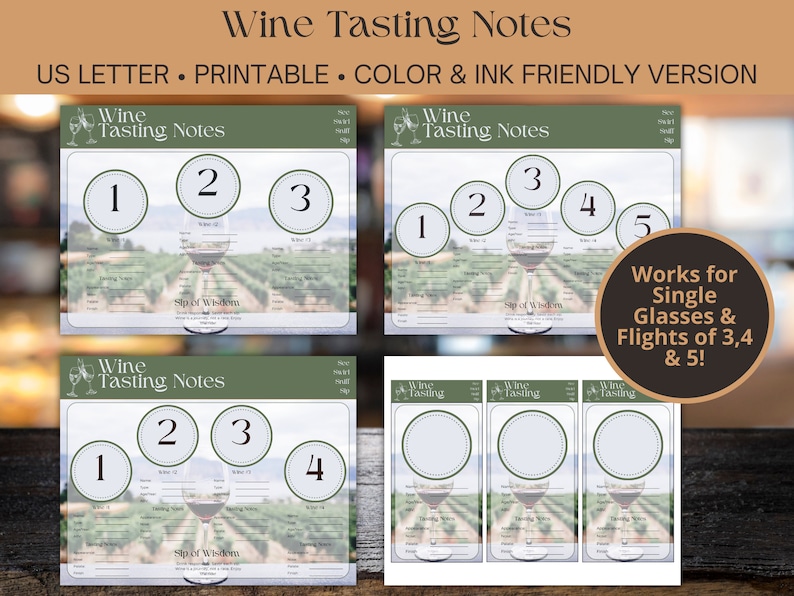 Wine Tasting Mat - Printable PDF for Wine Lovers - Rate Wines for ...