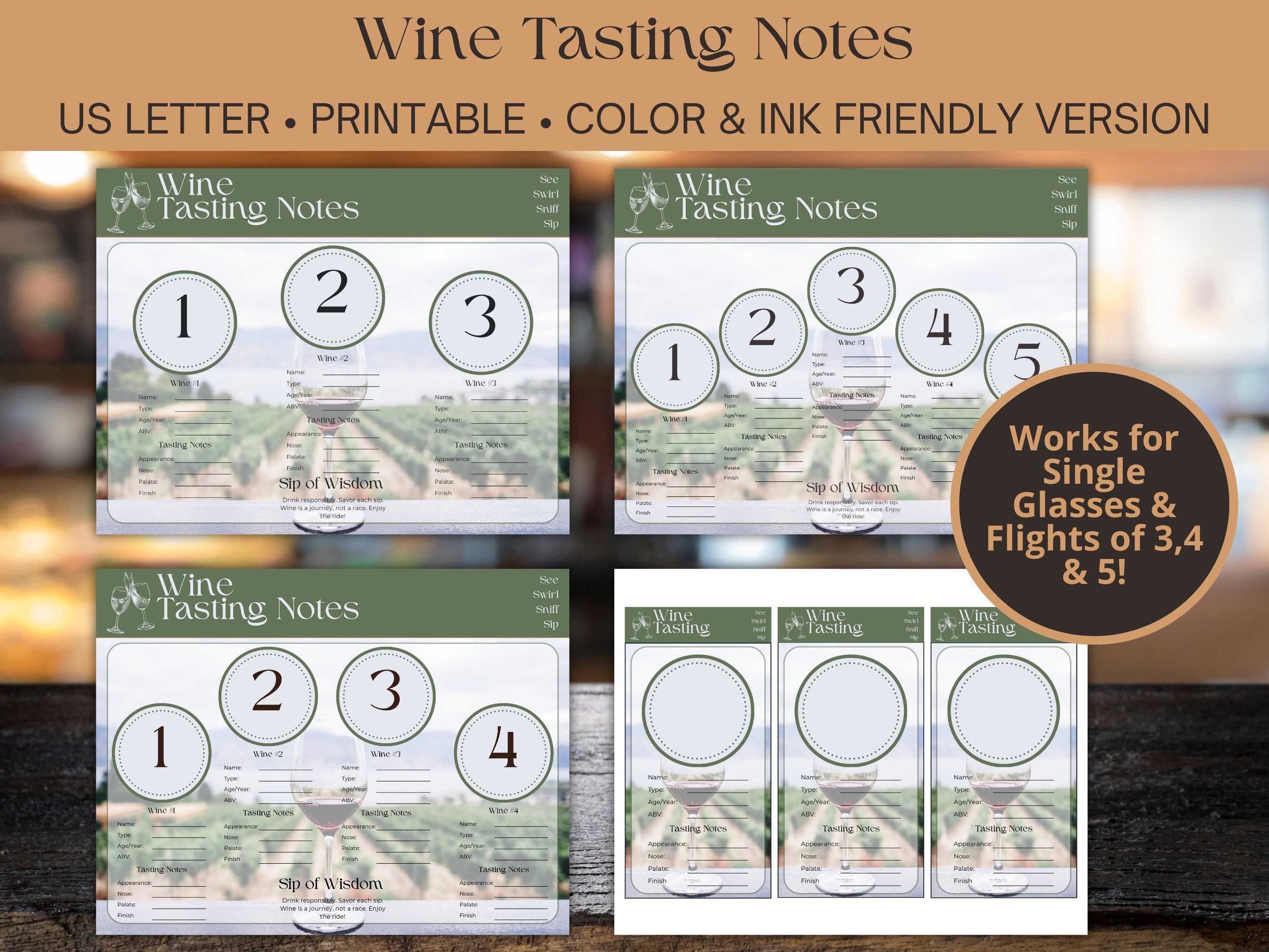 Printable Wine Tasting Mat for Wine Lovers - Etsy