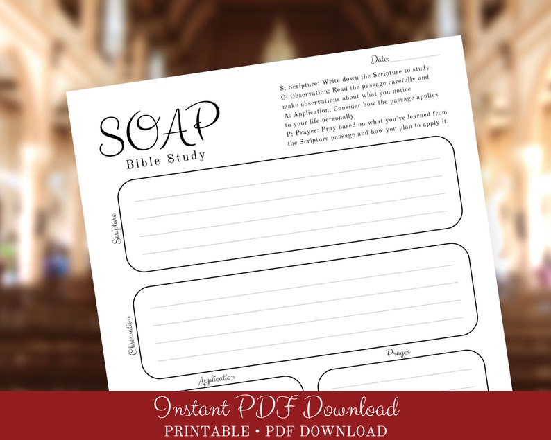 Digital Bible Study Template: SOAP Guide for Scripture, Observation ...