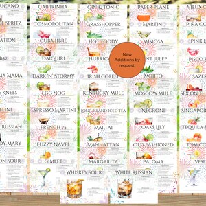 Cocktail Recipe Digital Download - Printable Drink Cheat Sheet PDF PNG ...