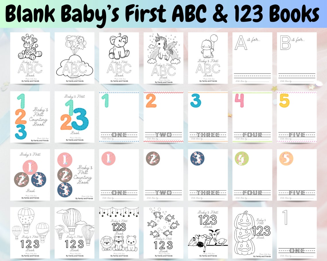 ULTIMATE BUNDLE: ABC Baby Shower Coloring Book, 123, Shapes, Colors ...