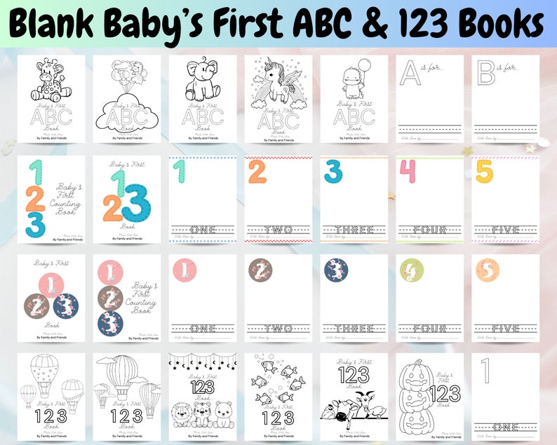 ULTIMATE BUNDLE: ABC Baby Shower Coloring Book, 123, Shapes, Colors All ...