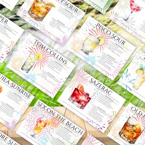 Cocktail Recipe Digital Download - Printable Drink Cheat Sheet PDF PNG ...