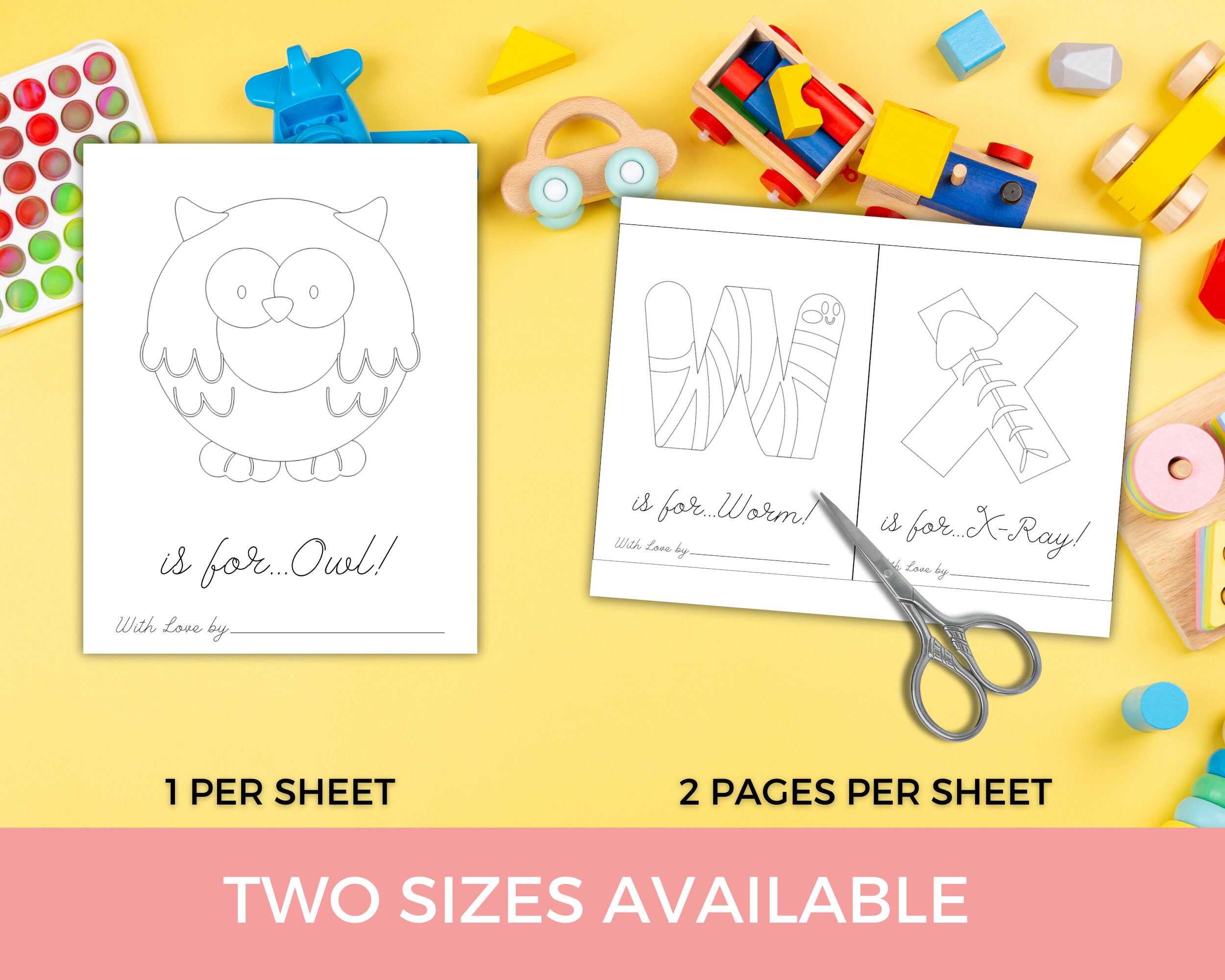 Animal ABC Baby Shower Coloring Book - Alphabet Coloring Pages - Baby ...