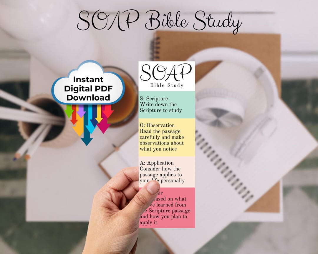 SOAP Bible Study Bookmark - Printable Bible Study Tool, Engaging ...