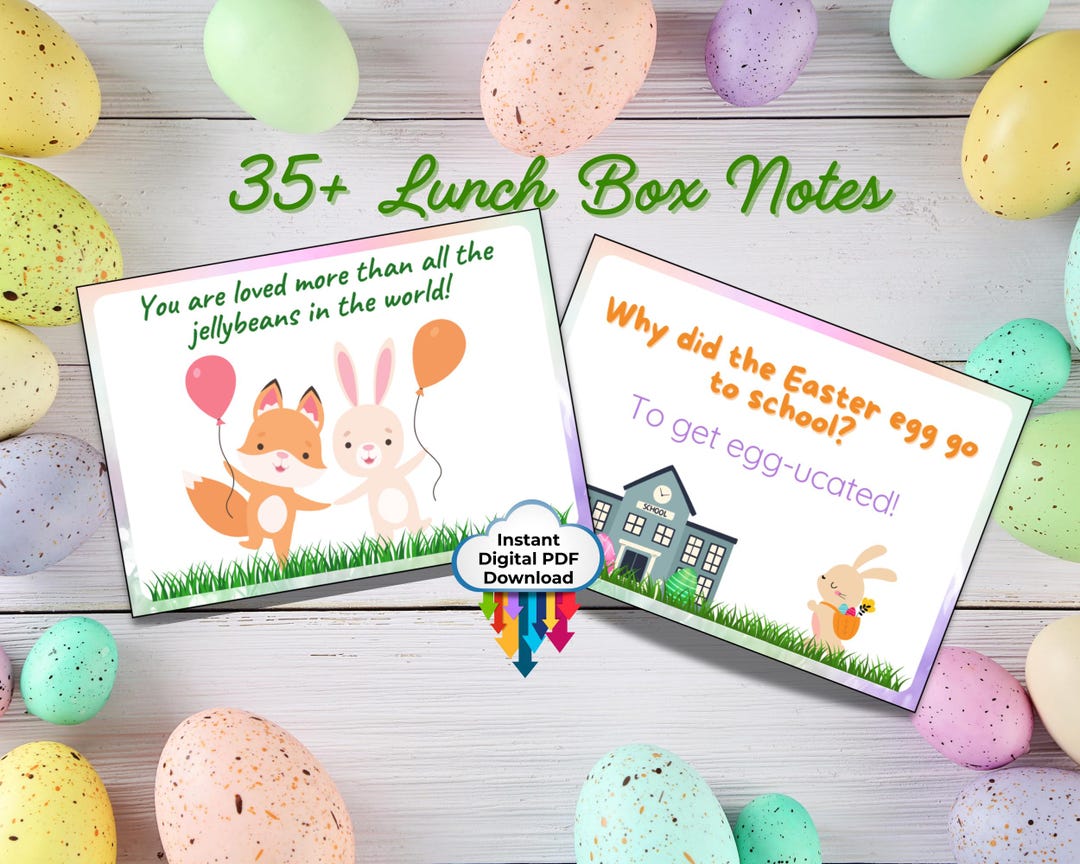 Easter Lunchbox Notes for Kids – Printable Easter Jokes, Affirmations ...