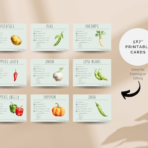 Vegetable Plant Cards With Planting Information - 5x7" Download - Sun ...