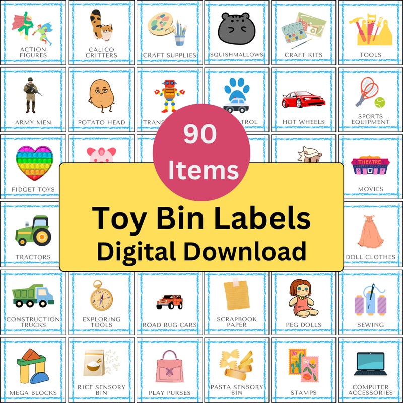 Toy Bin Labels - Etsy