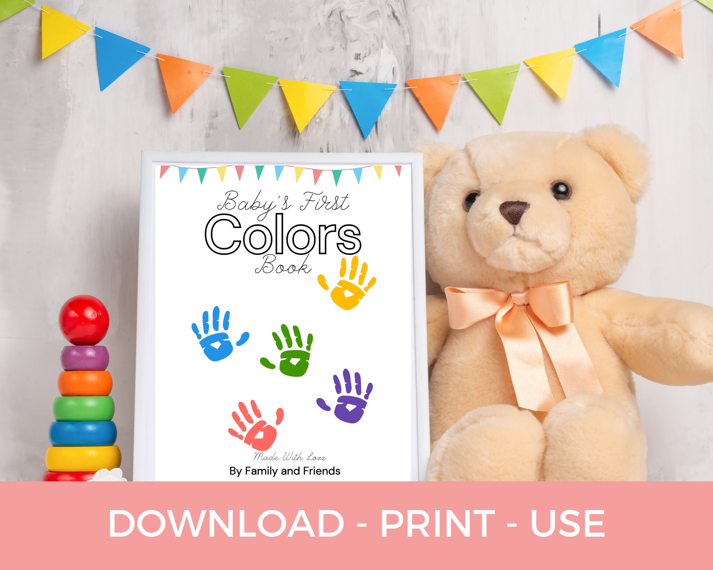 Colors Baby Shower Coloring Book First Colors Book Baby Shower Game and ...