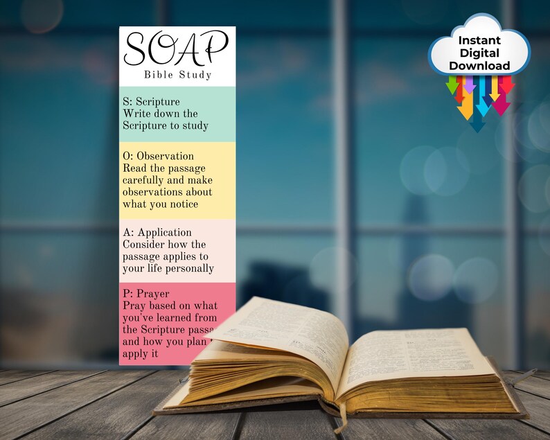 SOAP Bible Study Bookmark - Printable Bible Study Tool, Engaging ...