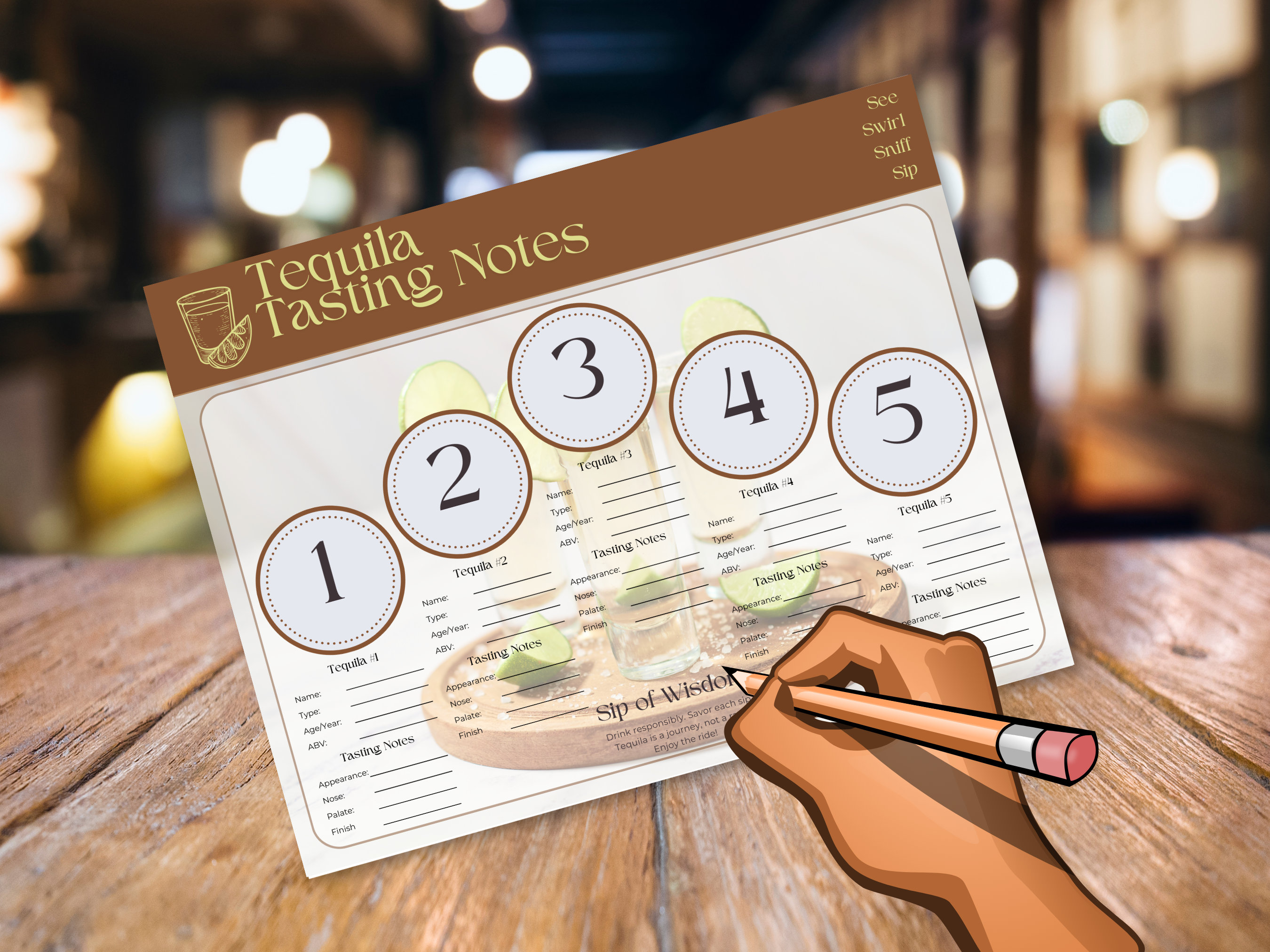 Tequila Tasting Mat - Printable PDF for Tequila Lovers - Rate Tequila ...