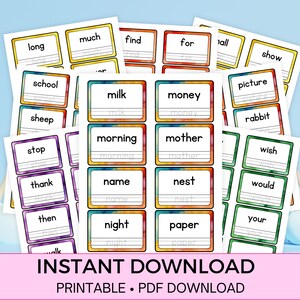 Dolch Sight Words Flash Cards - All 220 Pre-k Through 3rd Grade & Nouns ...